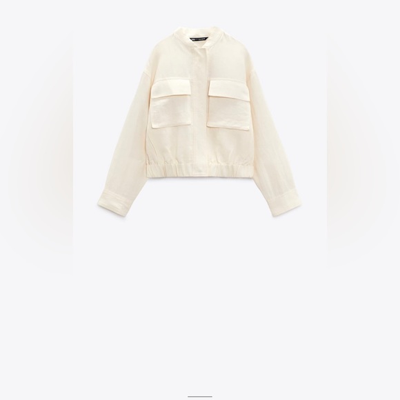 Zara | Jackets & Coats | Zara Linen Bomber Jacket | Poshmark